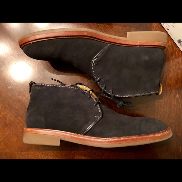 Coach | Shoes | Coach Blue Suede Chukka Boots | Poshmark